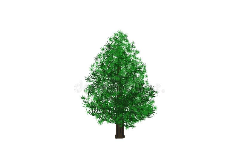 Merry Christmas Pine Tree Vector on White Background Stock Vector ...