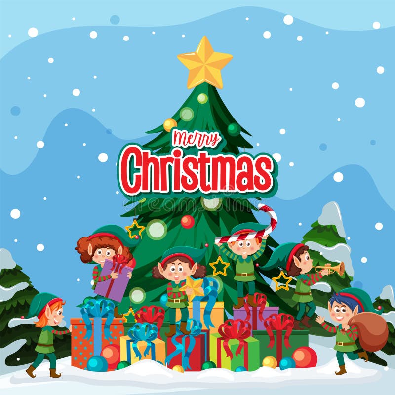 Merry Christmas Poster Design Stock Vector - Illustration of cartoon ...