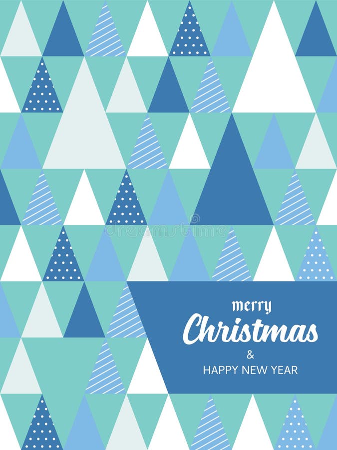 Merry Christmas Poster Triangle Pattern Stock Vector - Illustration of ...