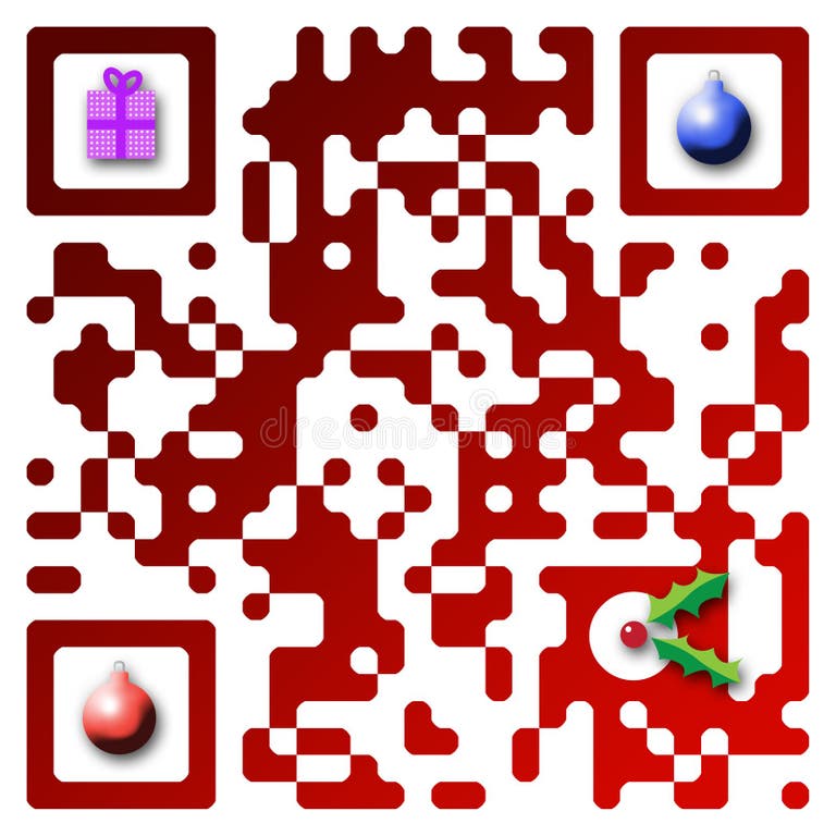 Merry Christmas QR Code stock illustration. Illustration of ...