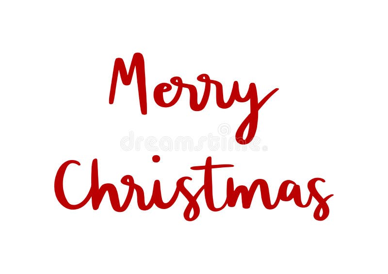 Merry Christmas Red Lettering on White Background Stock Illustration ...