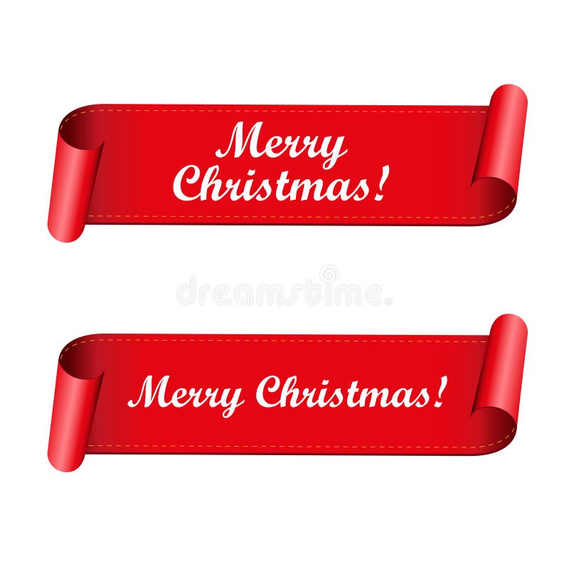 Merry Christmas red ribbon stock vector. Illustration of advertisement ...