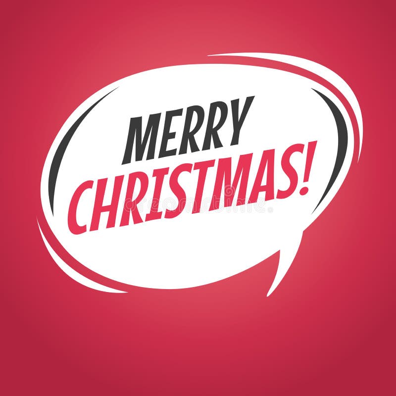 Merry Christmas Retro Speech Bubble Stock Vector - Illustration of ...