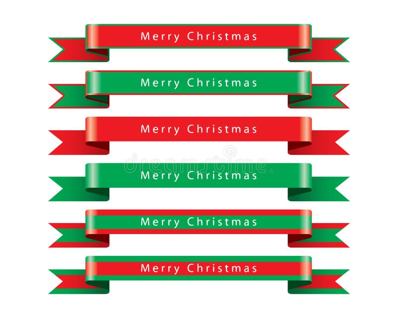 Merry Christmas Ribbon Set Vector Stock Vector - Illustration of event ...