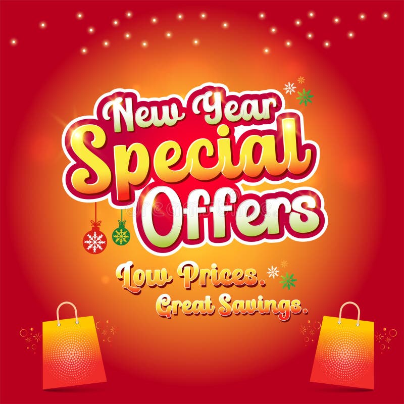 New Year Special Offers Logo Unit. Stock Illustration - Illustration of ...