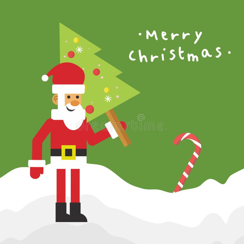 Merry Christmas Santa Pine Tree Vector Illustration Stock Vector ...