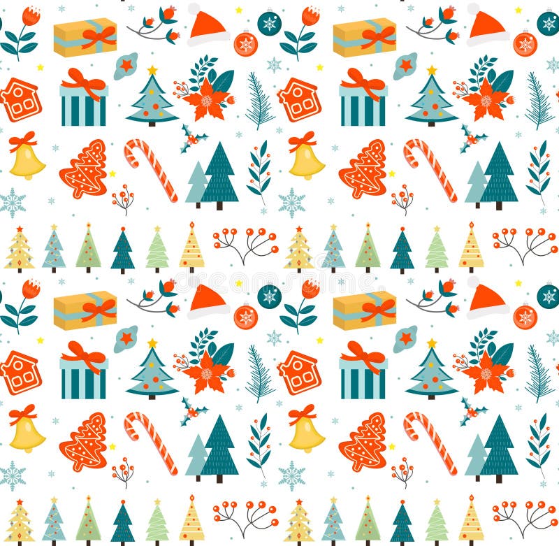Merry Christmas Seamless Pattern. New Year Winter Repeating Texture ...