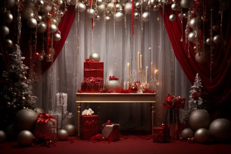 Merry Christmas Setup with Sparkling Stock Illustration - Illustration ...