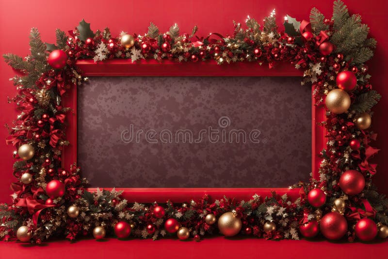 Merry Christmas Sign Banner Frame with Empty Space. Ai Generative Stock ...