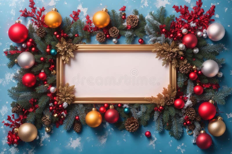 Merry Christmas Sign Banner Frame with Empty Space. Ai Generative Stock ...