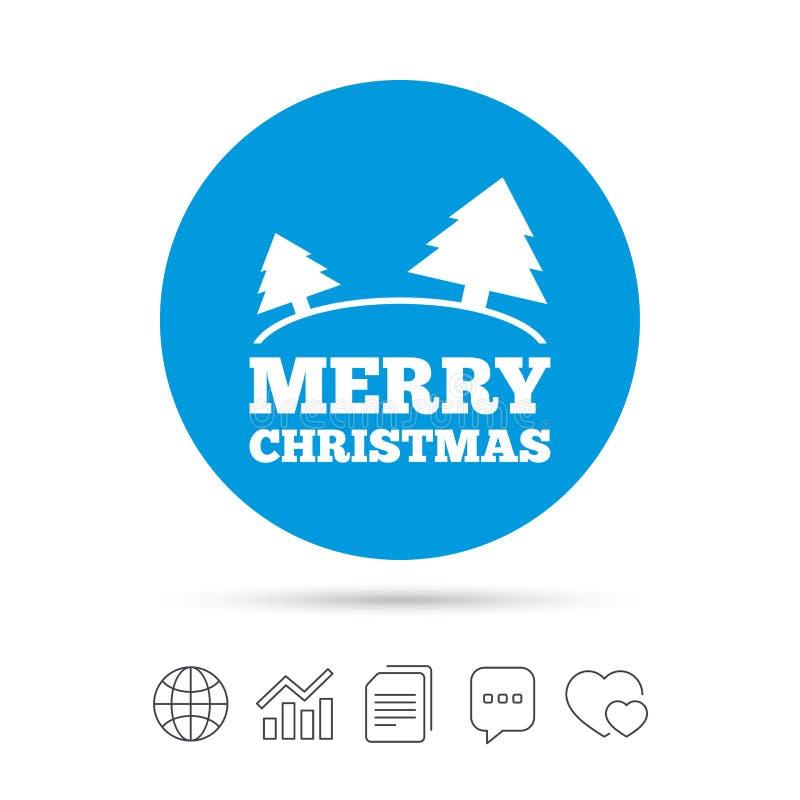 Merry Christmas Sign Icon. Trees Symbol Stock Vector - Illustration of ...