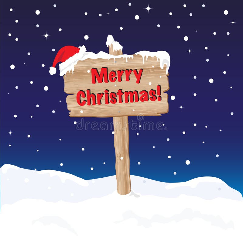 Merry Christmas sign night stock vector. Illustration of festive - 16717927