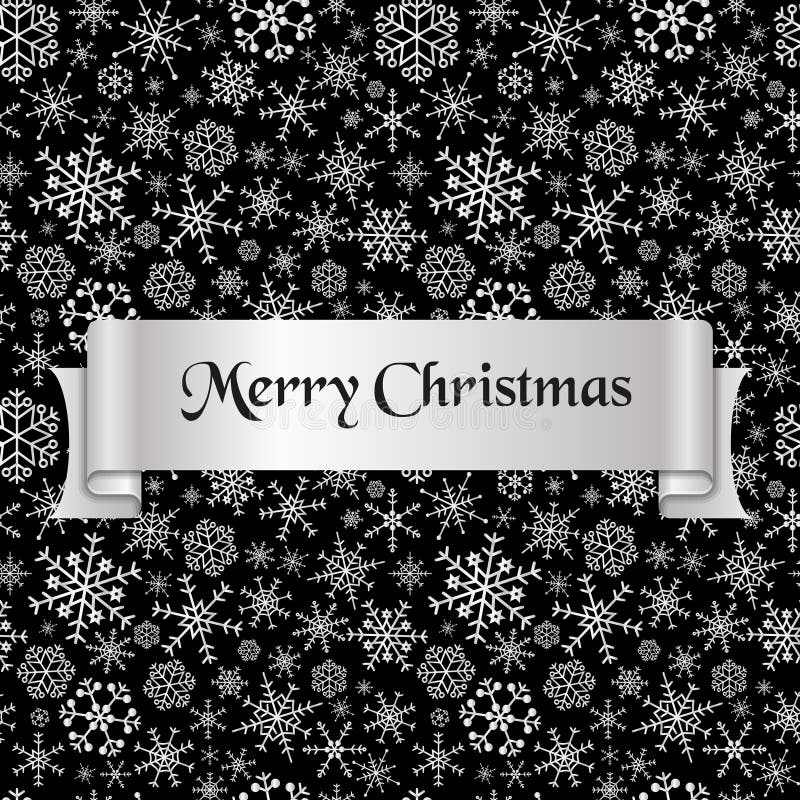 Merry Christmas with Silver Winter Snowflakes Pattern Eps10 Stock ...