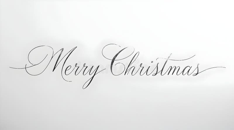 Merry Christmas in Sophisticated Hand-lettered Script Stock ...