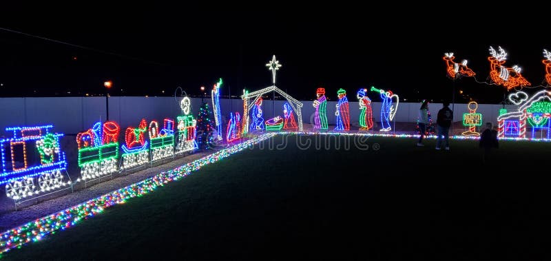 Merry Christmas Spectacular Local Light Show Stock Image - Image of ...