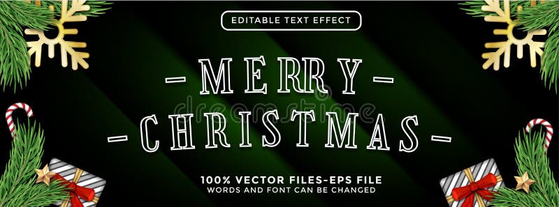 Merry Christmas Text. Editable Text Effect Premium Vectors Stock Vector - Illustration of ...