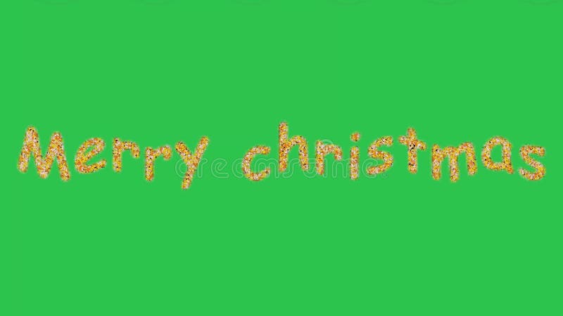 Merry Christmas Text with Flowers and Wave Effect on Green Screen ...
