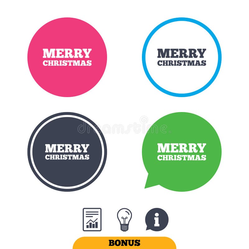 Merry Christmas Text Sign Icon. Present Symbol Stock Vector ...