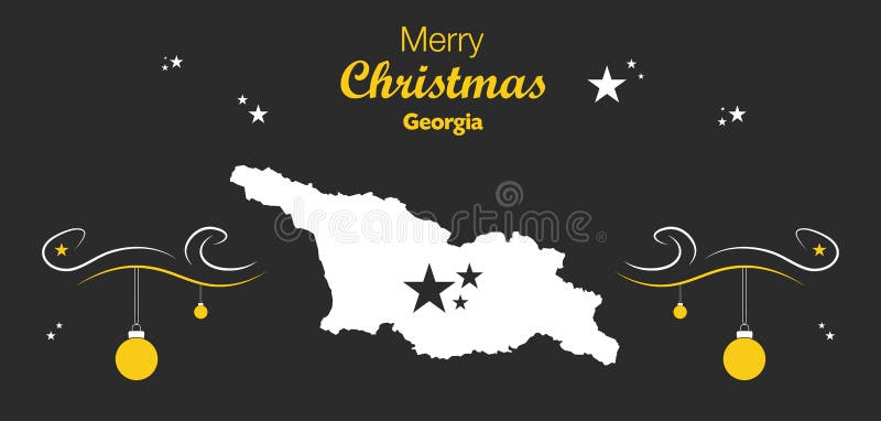 Merry Christmas Theme with Map of Georgia Stock Illustration ...