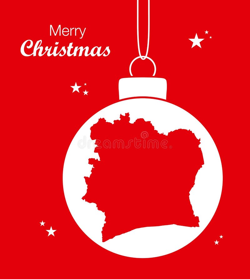 Merry Christmas Theme with Map of Ivory Coast Stock Illustration ...