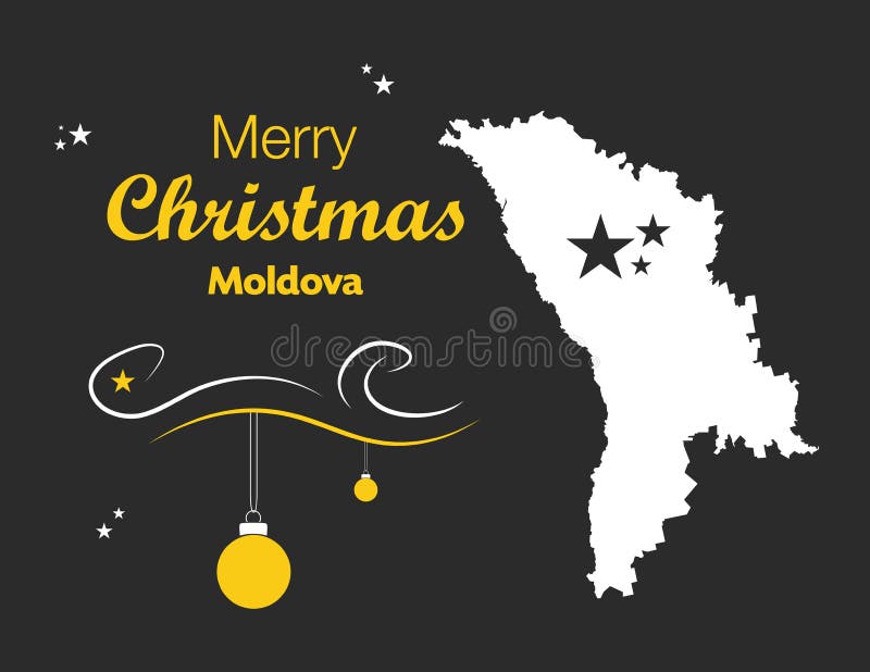 Merry Christmas Theme with Map of Moldova Stock Illustration ...