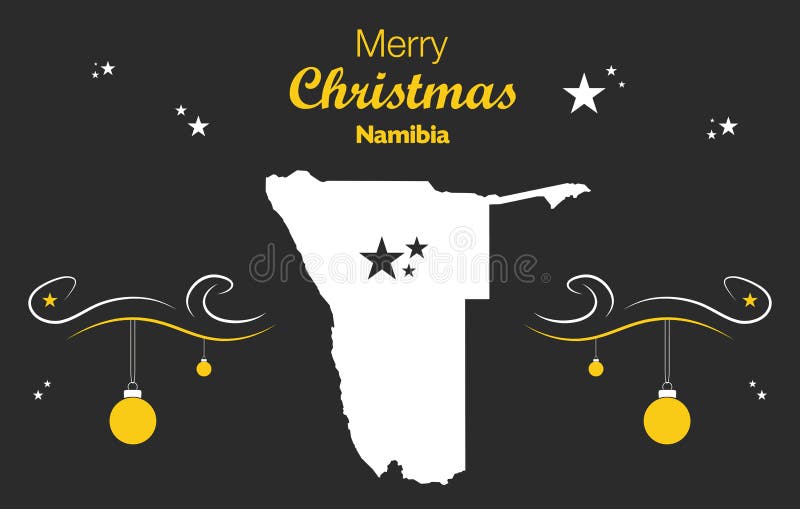 Merry Christmas Theme with Map of Namibia Stock Illustration ...