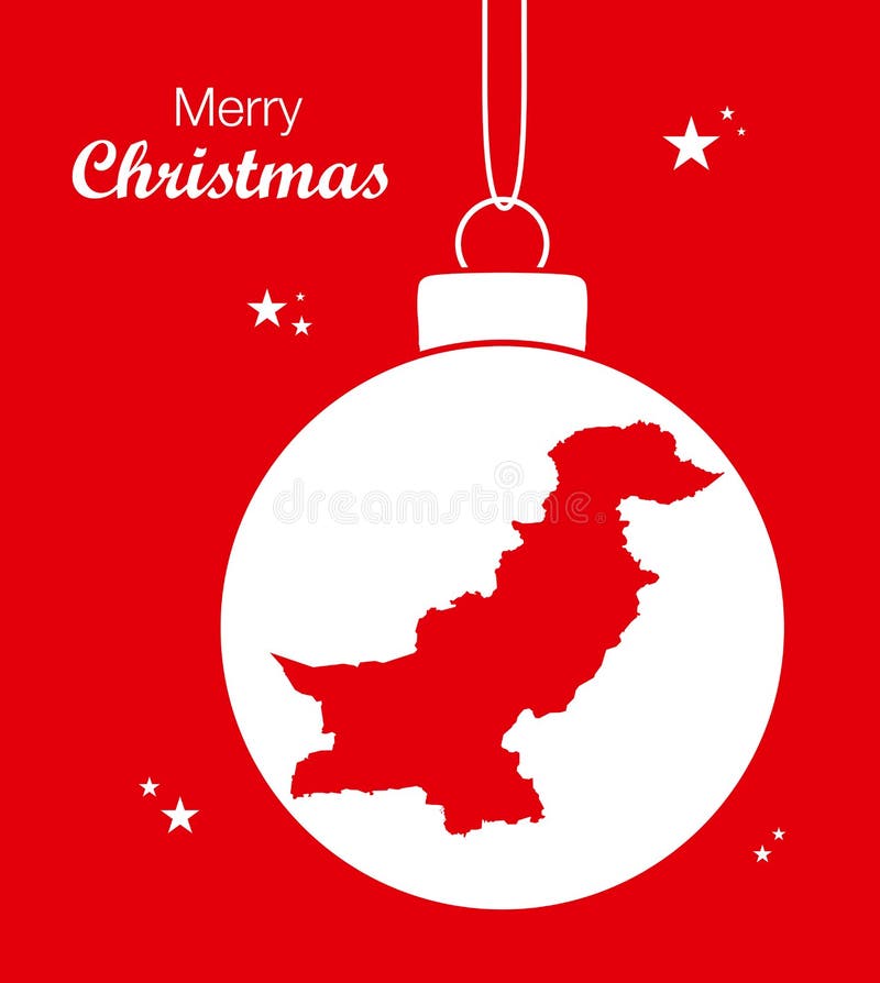 Merry Christmas Theme with Map of Pakistan Stock Illustration ...