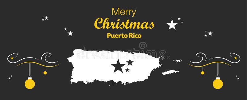 Merry Christmas Theme with Map of Puerto Rico Stock Illustration ...