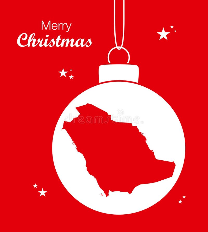 Merry Christmas Theme with Map of Saudi Arabia Stock Illustration ...