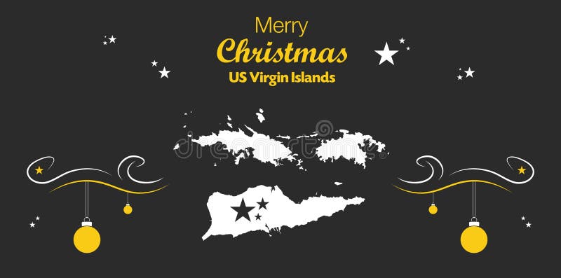 Merry Christmas Theme with Map of US Virgin Islands Stock Illustration ...