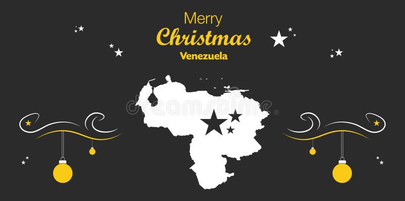 Merry Christmas Theme with Map of Venezuela Stock Illustration ...