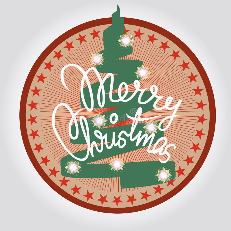 Merry Christmas Tree Design Element Stock Vector - Illustration of ...