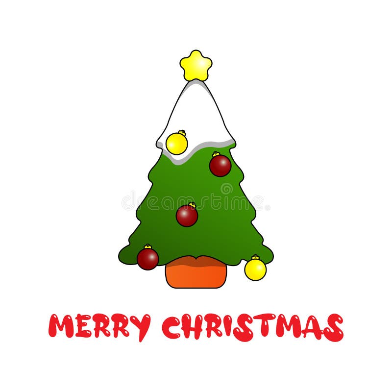 Merry Christmas, Christmas Tree Design Stock Vector - Illustration of ...