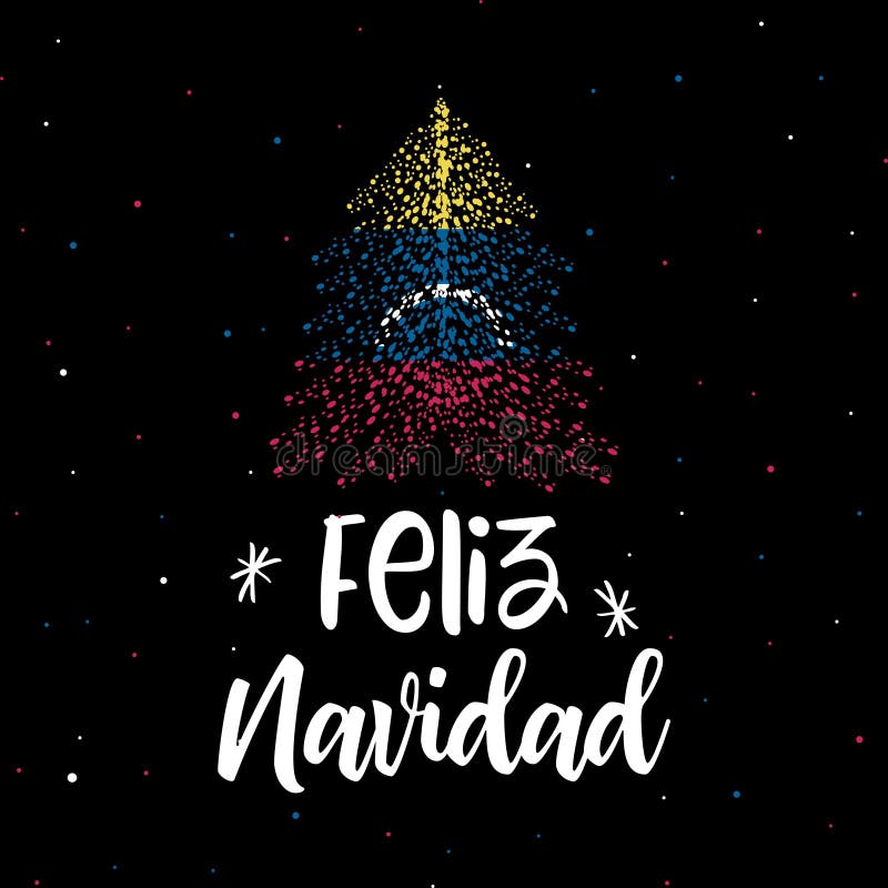 Merry Christmas and Christmas Tree with Venezuela Flag Stock Vector ...