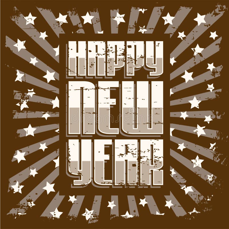 Happy New Year Vintage Signage Poster Stock Vector - Illustration of ...