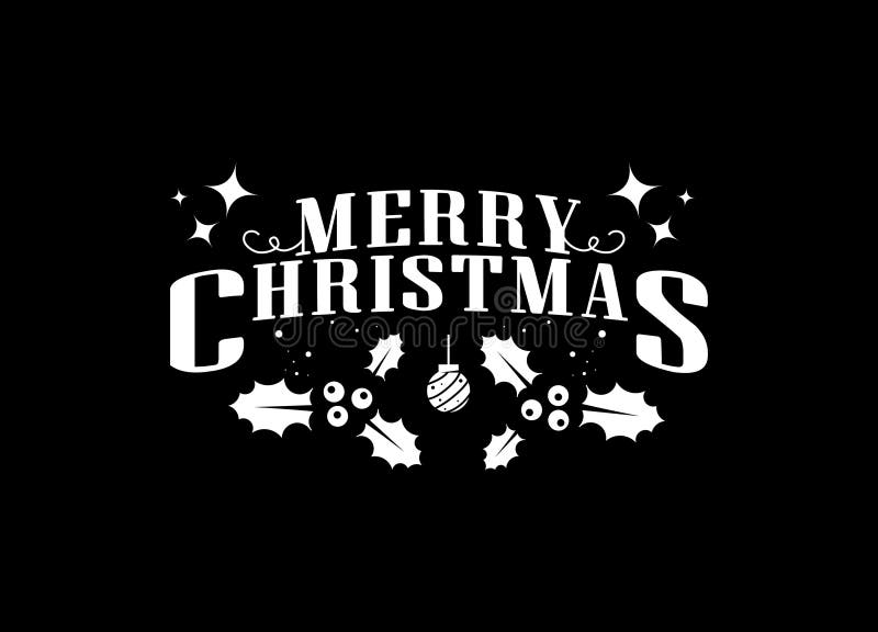 Merry Christmas Word Typography Illustration Design Stock Vector ...
