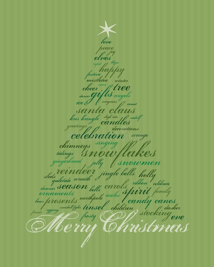Merry christmas words stock vector. Illustration of greetings - 4349367