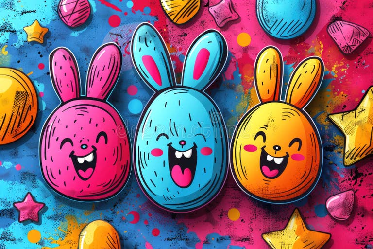 Merry Easter Card. Bright and Cheerful Congratulations Stock Image ...