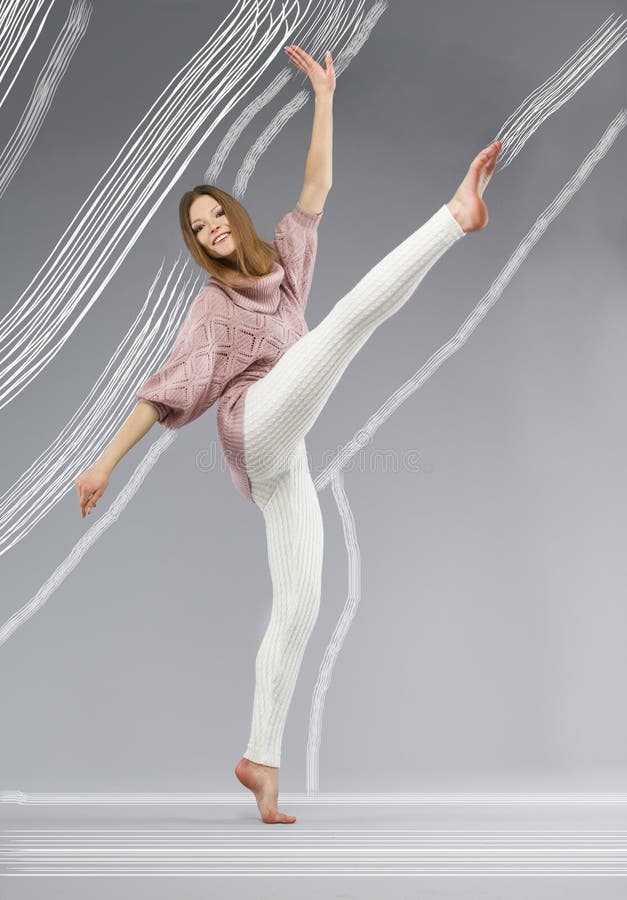 Merry girl in warm clothes stock image. Image of freedom - 37611577