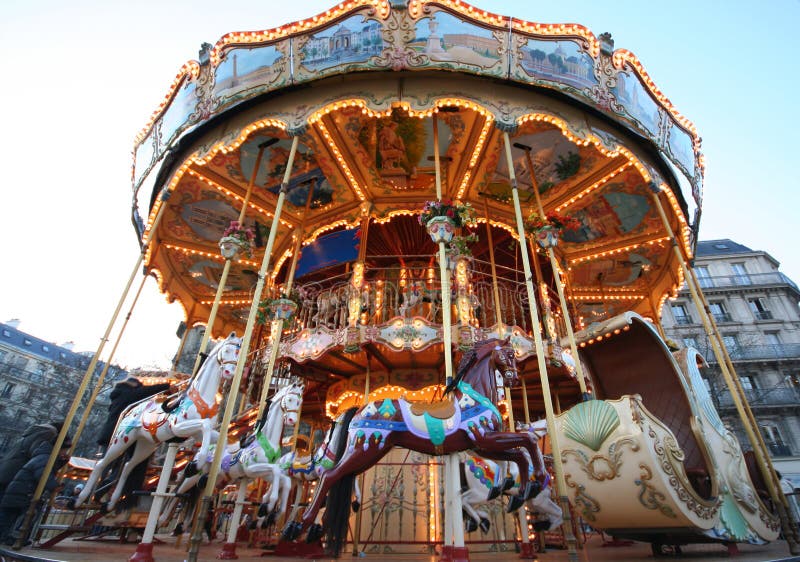 Carousel Merry Go Round stock photo. Image of kids, horses - 714216