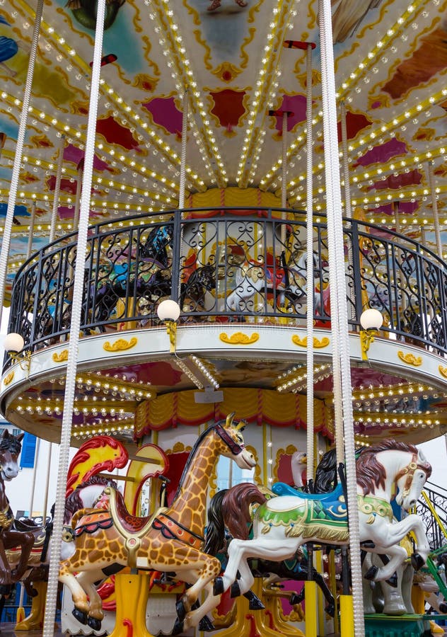 Merry Go Round in Amusement Park Stock Image - Image of park, leisure ...