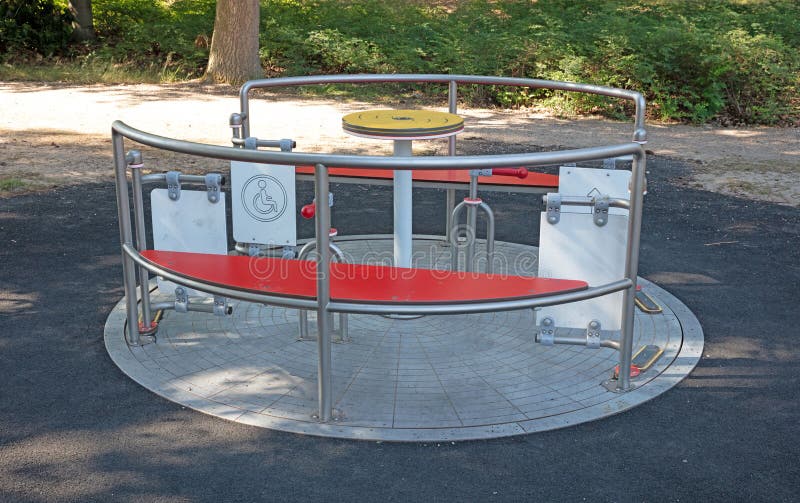 Merry Go Round on a Childrens Playground Stock Image - Image of park ...