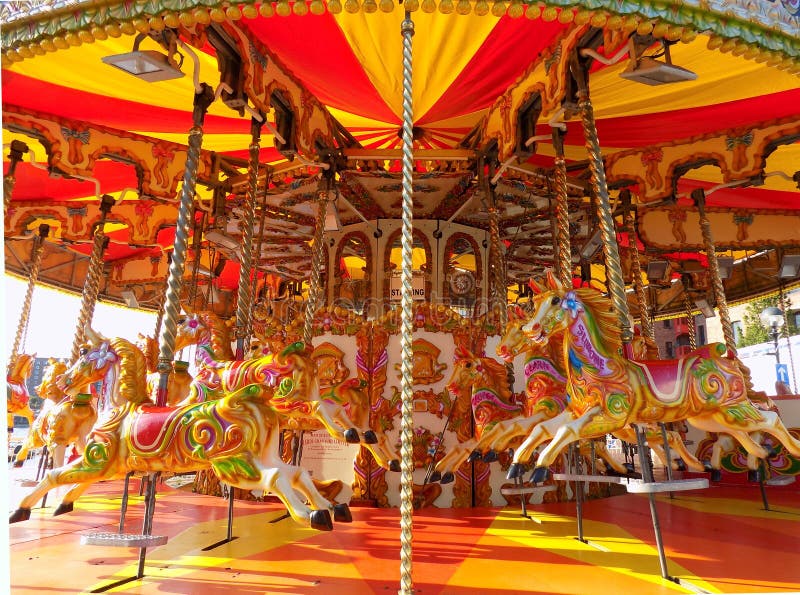 Merry go round stock photo. Image of ride, fairground - 96406064