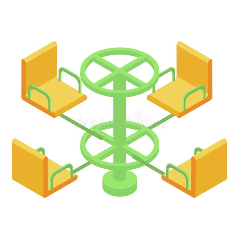 Merry Go Round Icon, Isometric Style Stock Vector - Illustration of ...