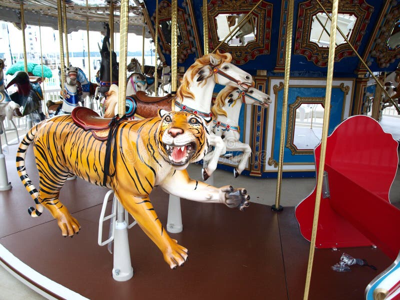 Merry go round stock image. Image of tiger, fashion, round - 40922905