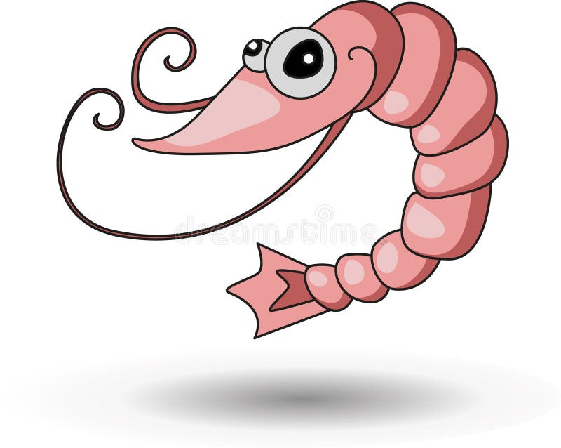 Merry painted pink shrimp stock vector. Illustration of fish - 49517908