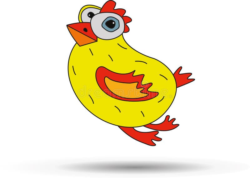 Merry Painted Yellow Chicken Stock Vector - Illustration of icon, meat ...