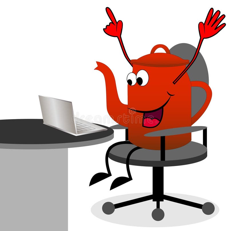 Merry Red Tea-pot Works after a Notebook Stock Vector - Illustration of ...