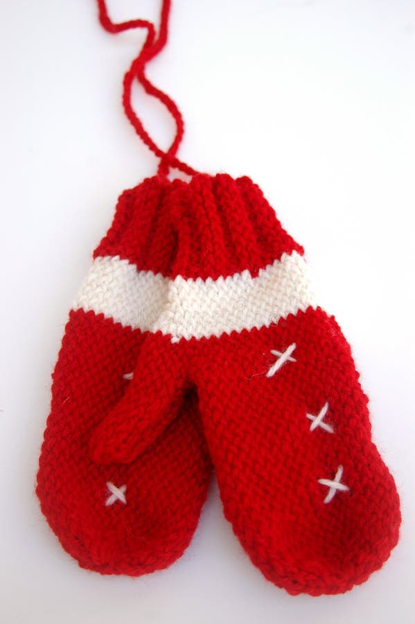 Merry Red and White Mittens Stock Image - Image of strings, fashion ...