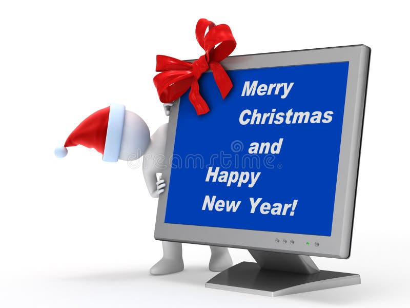 New Computer Christmas Gift Vector Illustration Stock Vector ...